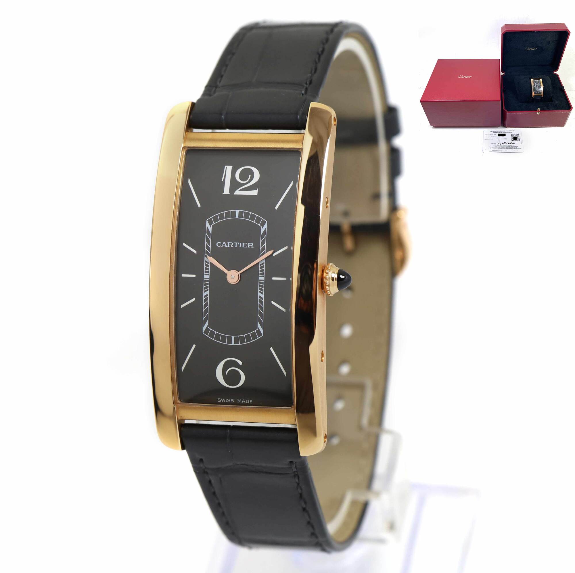 2022 Cartier Tank Cintree WGTA0025 46X23MM Black Dial 18K 2022 Cartier Tank Cintree WGTA0025 46X23MM Black Dial 18K